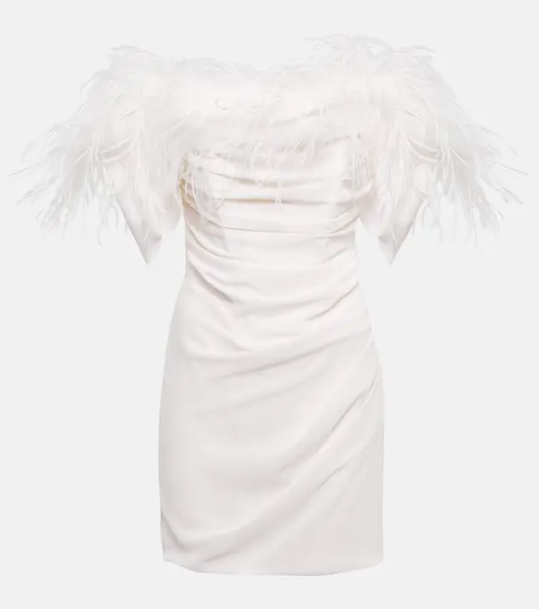 Giuseppe Di Morabito Feather-trimmed Minidress - White