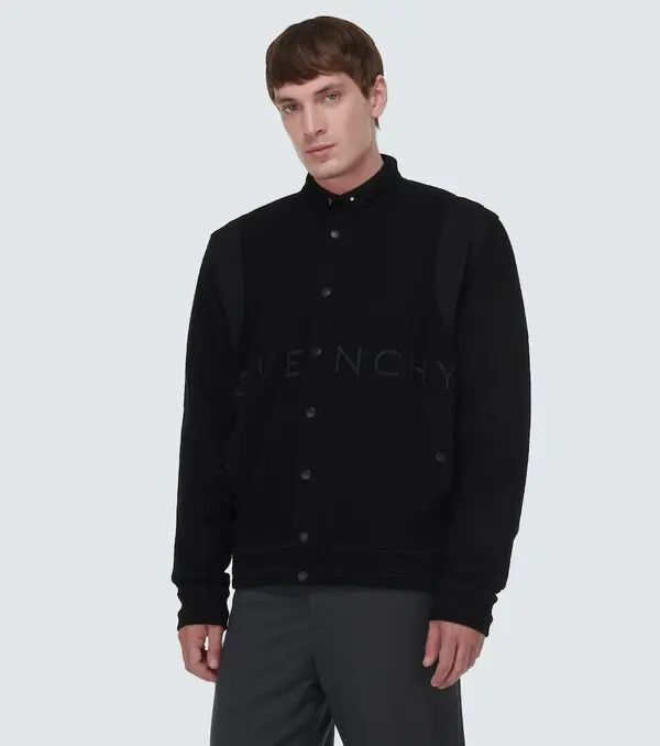 Givenchy Logo-Embroidered Wool Varsity Jacket - Black | Editorialist