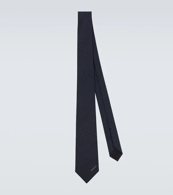 Gucci Horsebit Silk Neck Tie - Blue