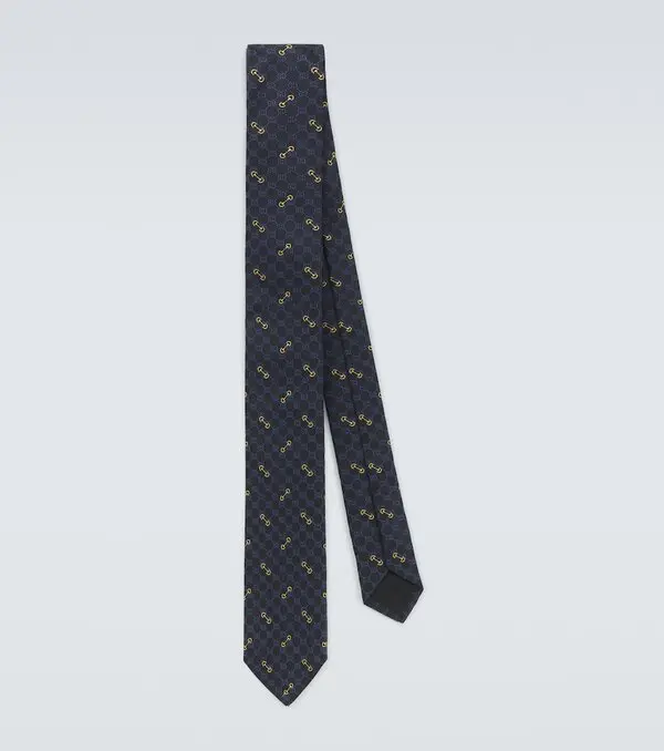 Gucci Horsebit Silk Tie - Blue