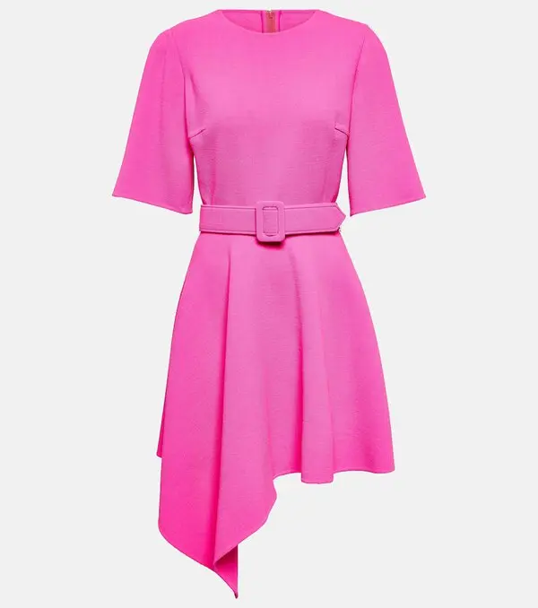 Oscar De La Renta Asymmetric Wool-blend Minidress