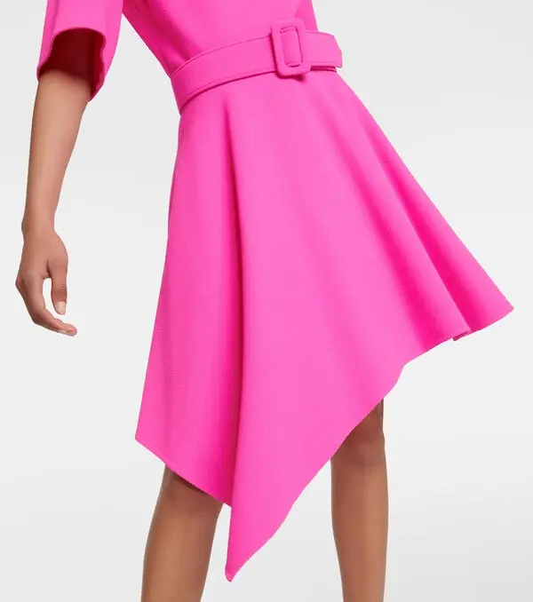 Oscar De La Renta Asymmetric Wool-blend Minidress