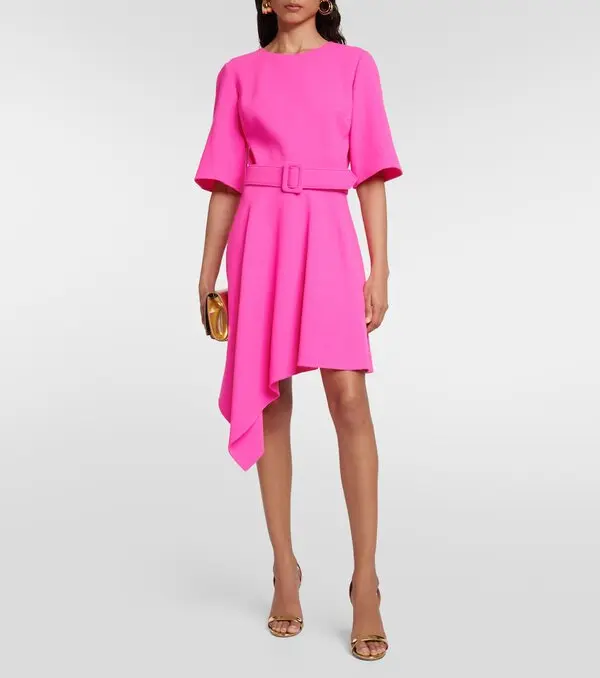 Oscar De La Renta Asymmetric Wool-blend Minidress