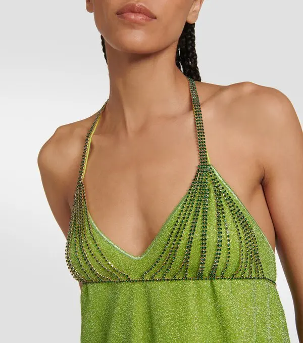 Oseree Gem Embellished Chain Bra