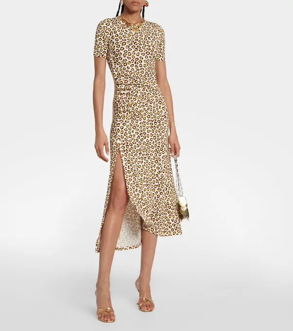Rabanne Leopard-print Jersey Midi Dress