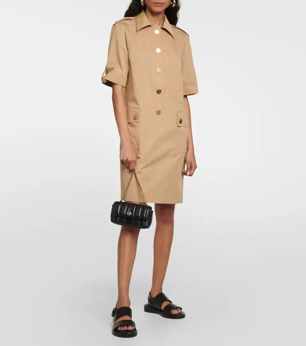 Tory Burch Cotton Shirt Dress - Beige