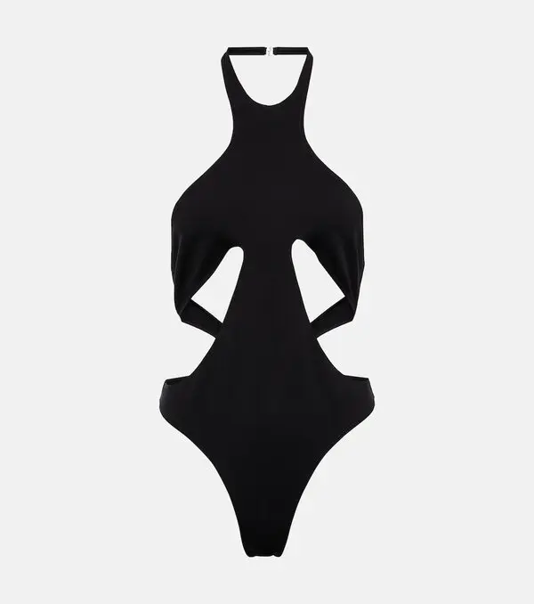 MUGLER Cutout Swimsuit - Black