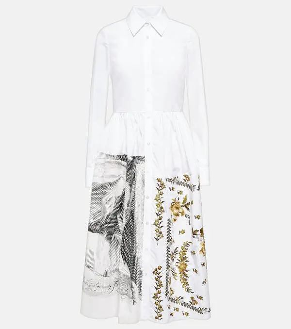 Erdem Sutton Printed Cotton Shirt Dress