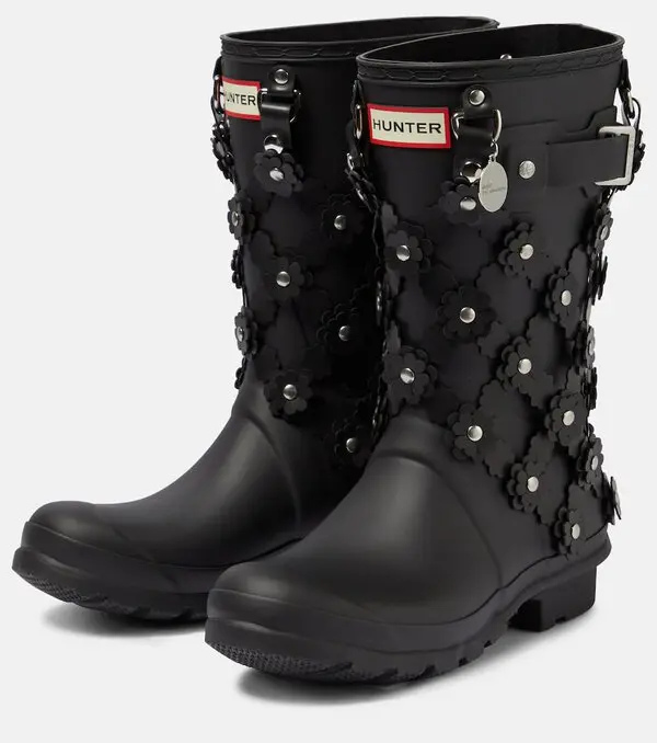 Noir Kei Ninomiya X Hunter Chain-Embellished Rain Boots In Black