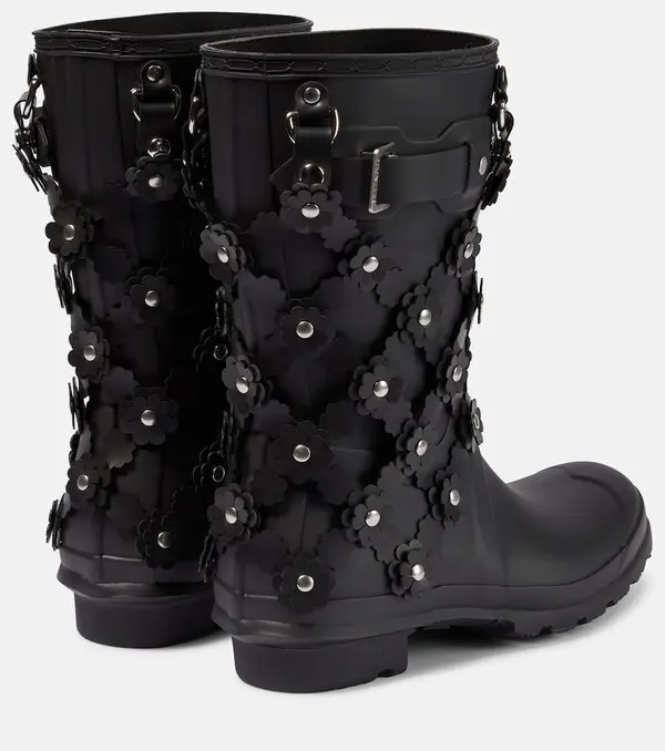 Noir Kei Ninomiya X Hunter Chain-Embellished Rain Boots In Black