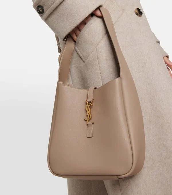 Saint Laurent Le 5 À 7 Small Leather Shoulder Bag - Grey