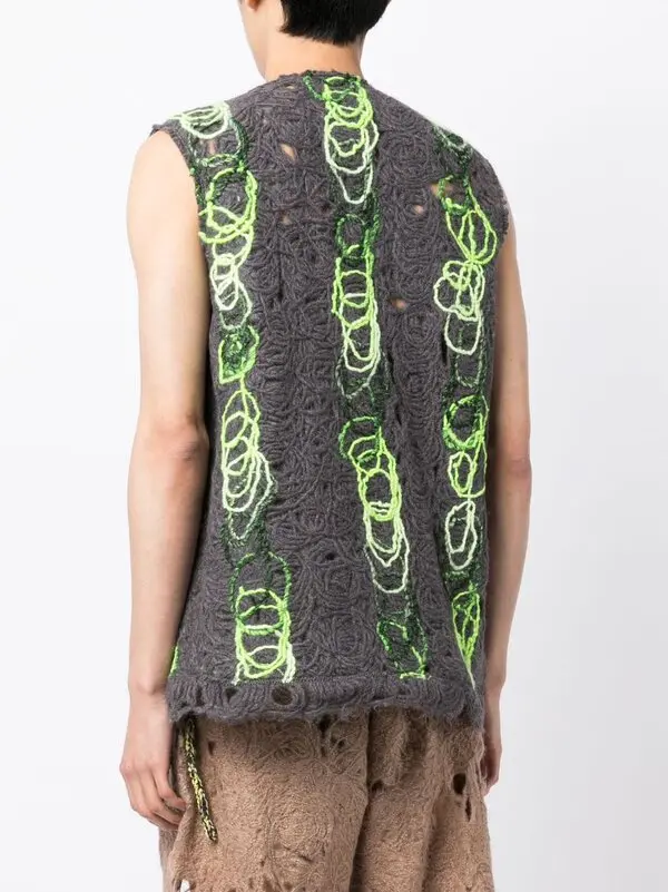 VITELLI Open-knit Zipped Waistcoat