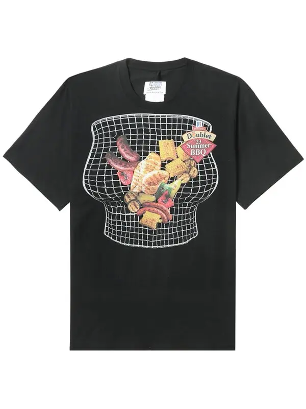 DOUBLET Graphic-print Cotton T-shirt - Black