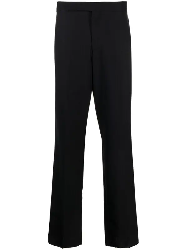 LARDINI High-waisted Wool Trousers - Blue