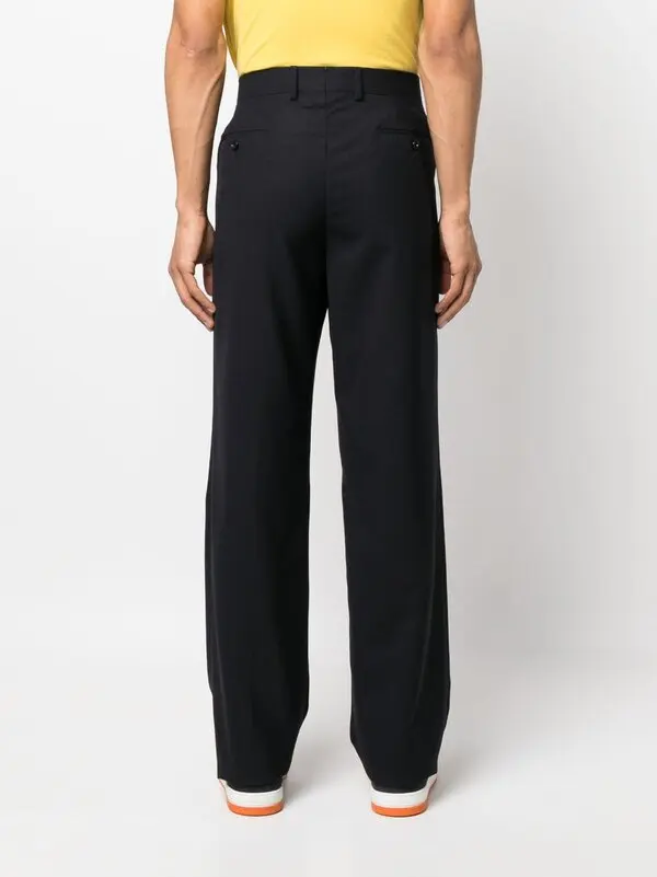 LARDINI High-waisted Wool Trousers - Blue