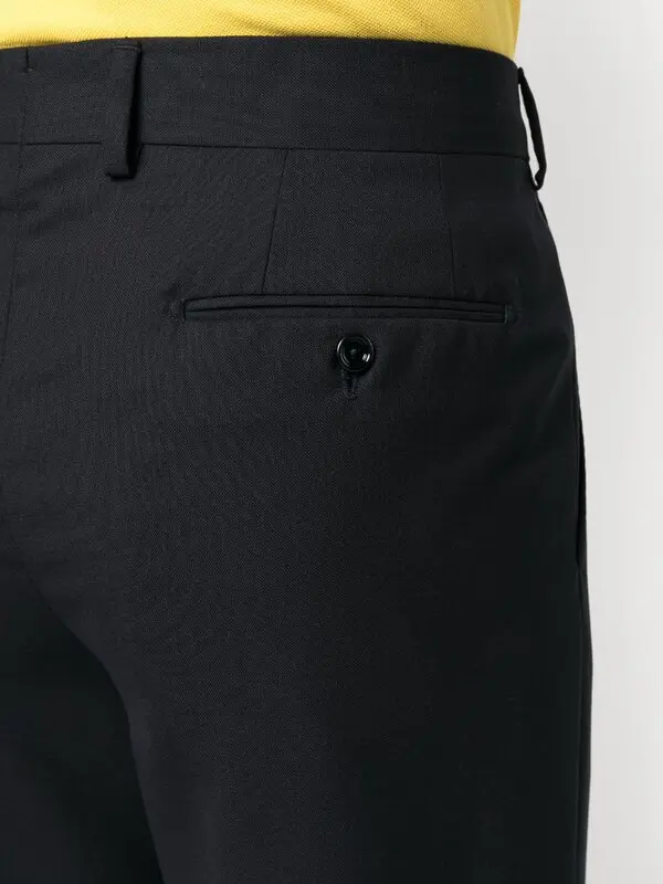 LARDINI High-waisted Wool Trousers - Blue