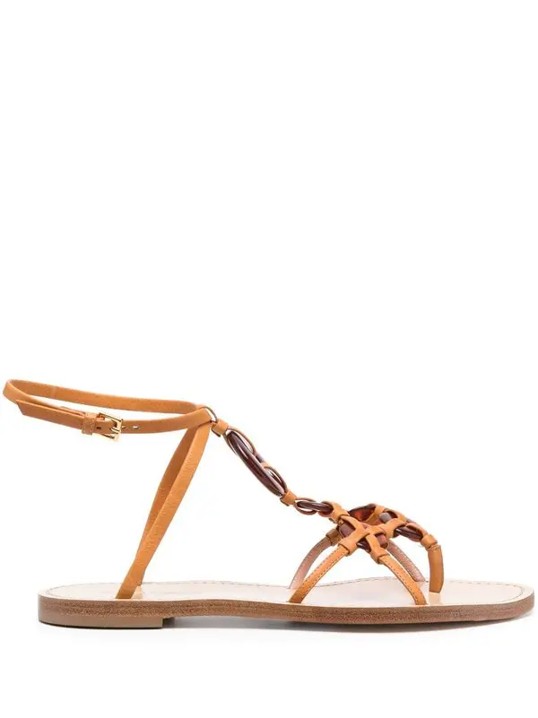 Alberta Ferretti Plexi-rings Embellished Sandals - Brown