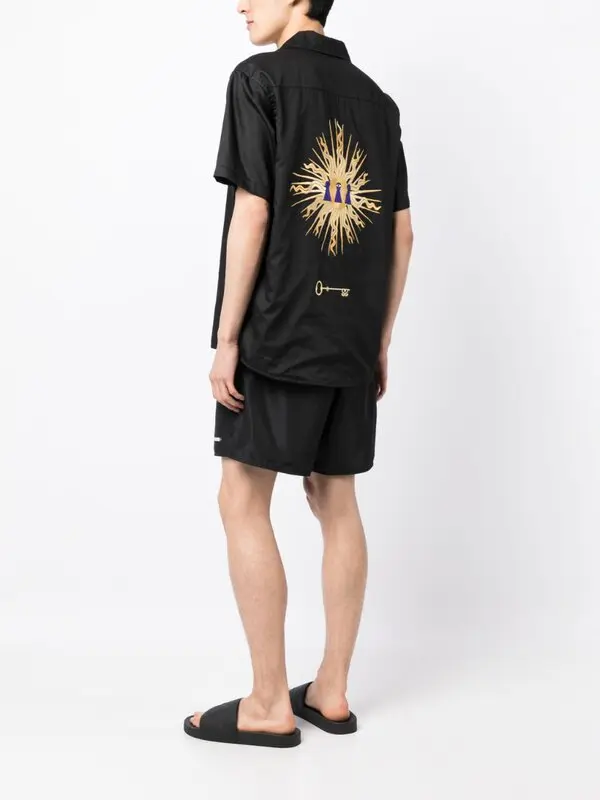 TRIBE AND TRUE Embroidered-motif Cotton Shirt