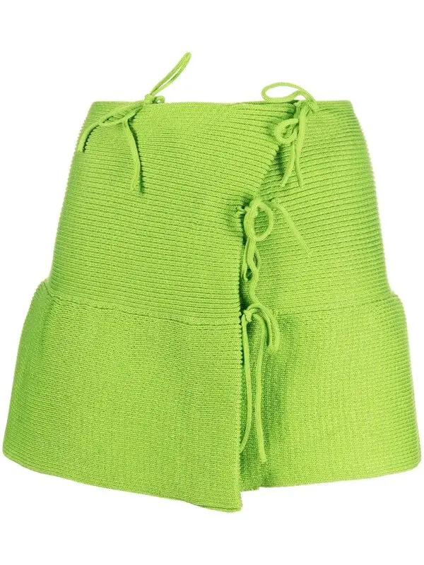 A. ROEGE HOVE Emma Tie-embellished Miniskirt - Green
