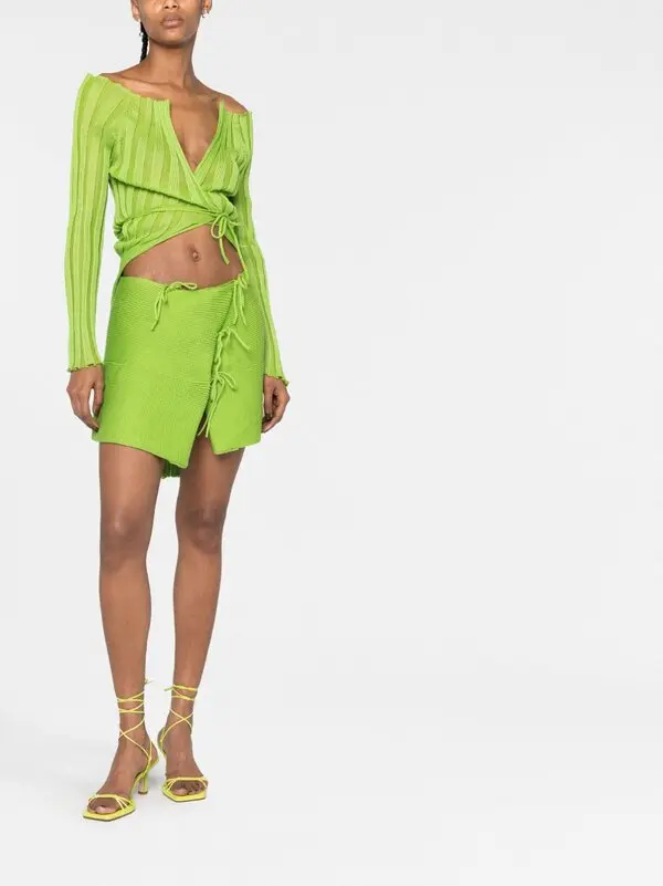A. ROEGE HOVE Emma Tie-embellished Miniskirt - Green