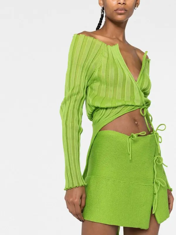 A. ROEGE HOVE Emma Tie-embellished Miniskirt - Green
