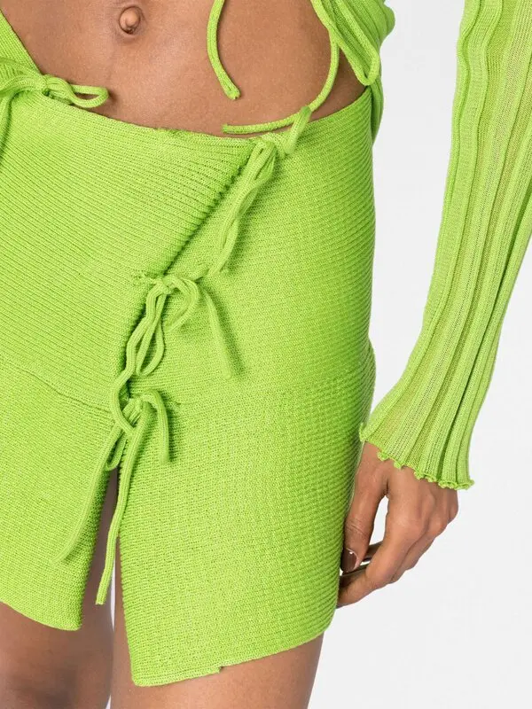 A. ROEGE HOVE Emma Tie-embellished Miniskirt - Green