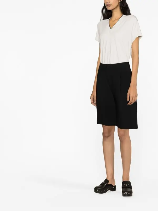 Brunello Cucinelli Monili Chain V-neck T-shirt - Neutrals