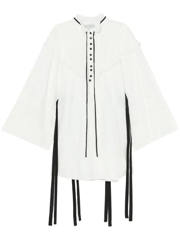 LEE MATHEWS Two-tone Ramie Dress