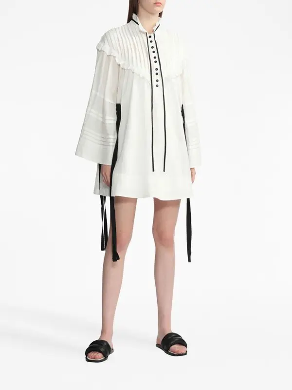 LEE MATHEWS Two-tone Ramie Dress