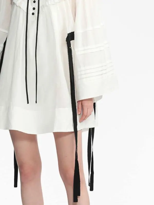 LEE MATHEWS Two-tone Ramie Dress
