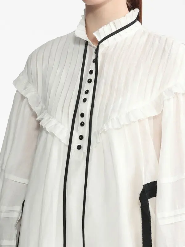 LEE MATHEWS Two-tone Ramie Dress