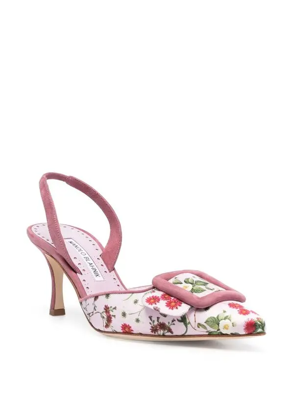 Manolo Blahnik Maysli 70mm Floral-print Pumps