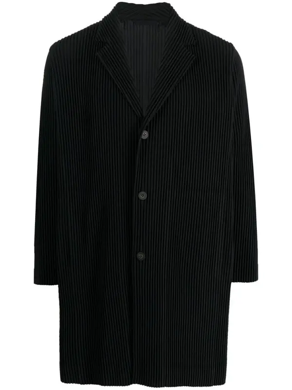Issey Miyake Plissé Single-breasted Coat