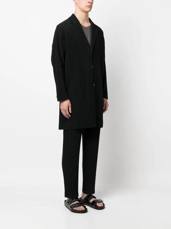 Issey Miyake Plissé Single-breasted Coat