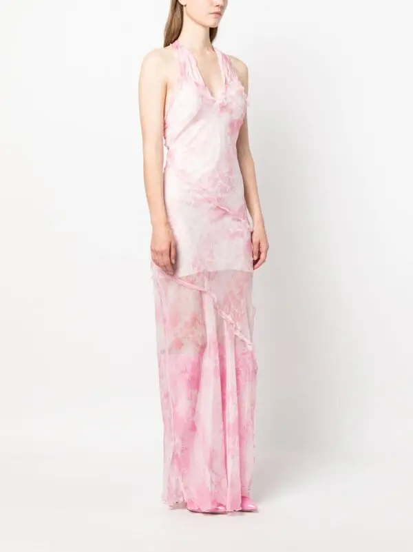 MSGM Sheer Ruffle-detail Maxi Dress