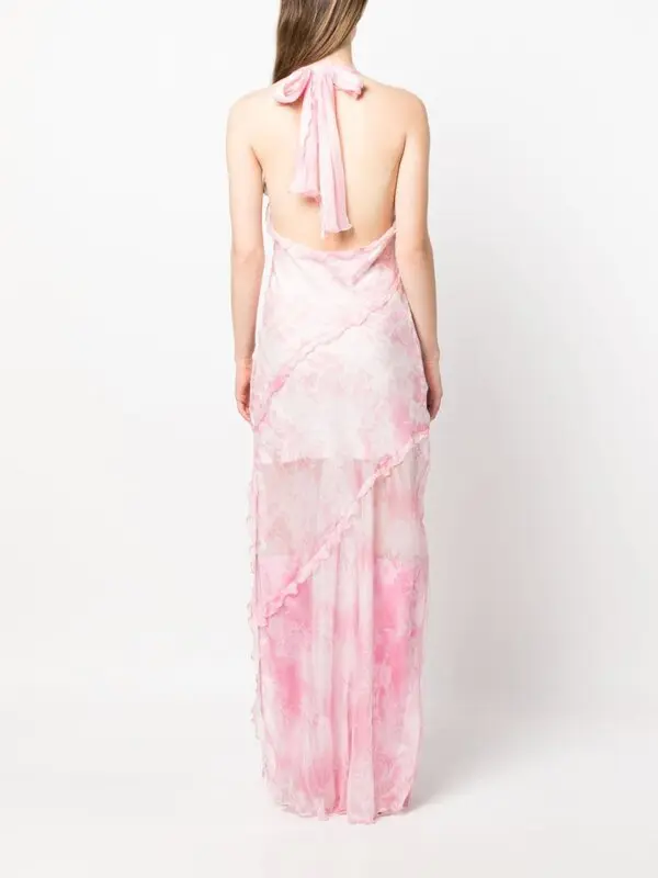 MSGM Sheer Ruffle-detail Maxi Dress