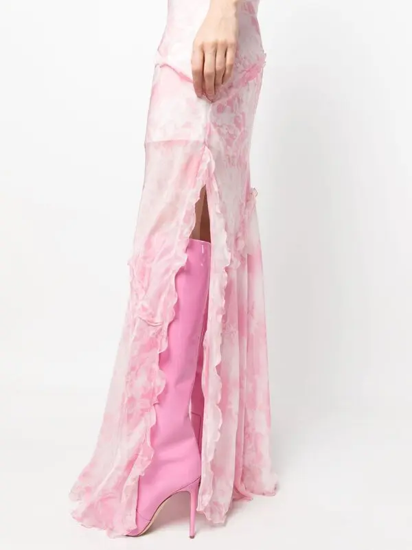 MSGM Sheer Ruffle-detail Maxi Dress