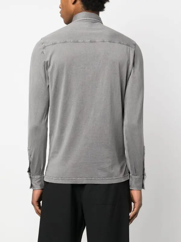 Fedeli Long-sleeved Cotton Shirt - Grey