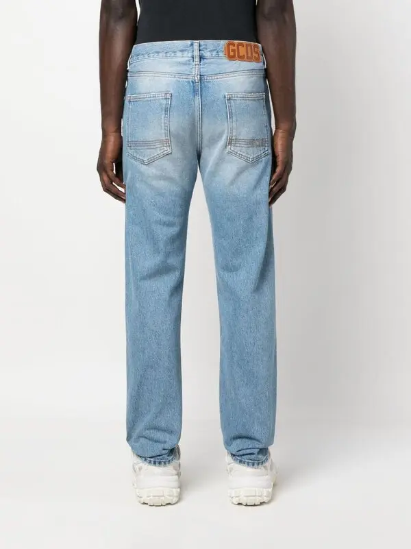 Gcds Low-rise Straight-leg Jeans - Blue