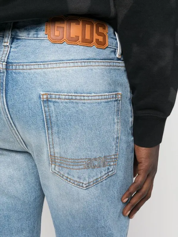 Gcds Low-rise Straight-leg Jeans - Blue