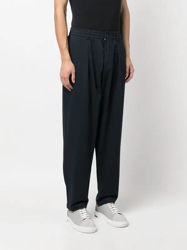 Universal Works Elasticated-waistband Tapered Trousers - Blue
