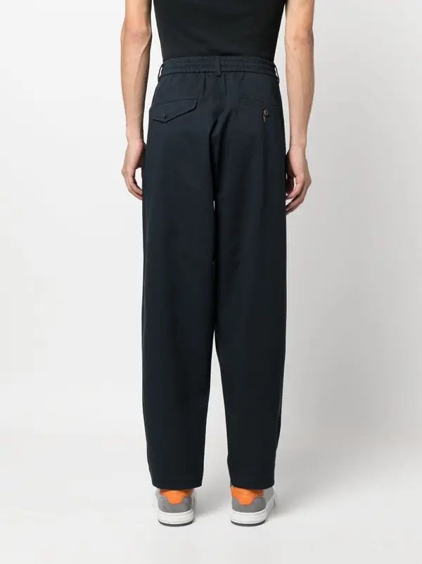 Universal Works Elasticated-waistband Tapered Trousers - Blue