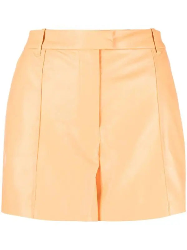 STAND STUDIO Kirsty Faux-leather Shorts - Orange