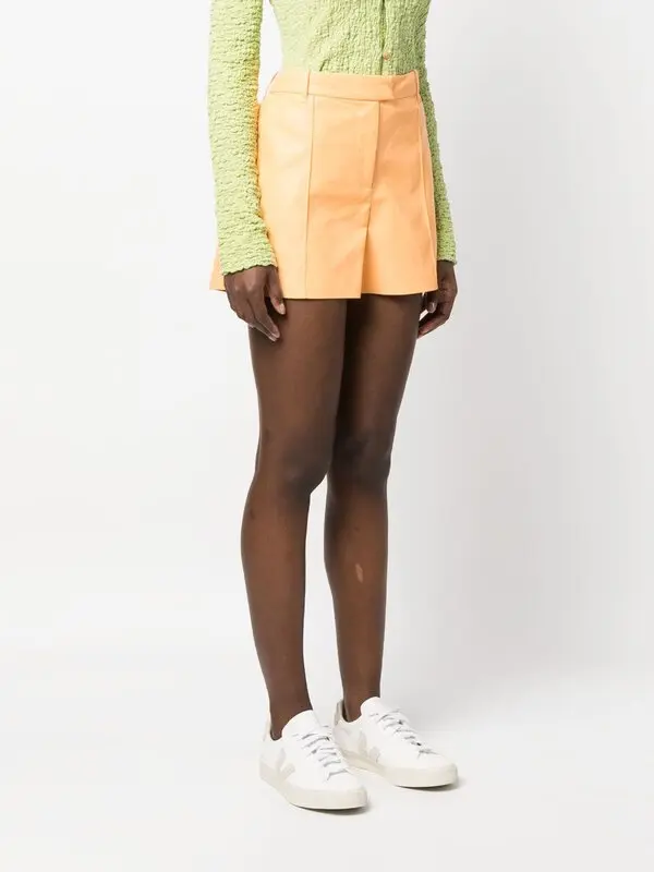 STAND STUDIO Kirsty Faux-leather Shorts - Orange