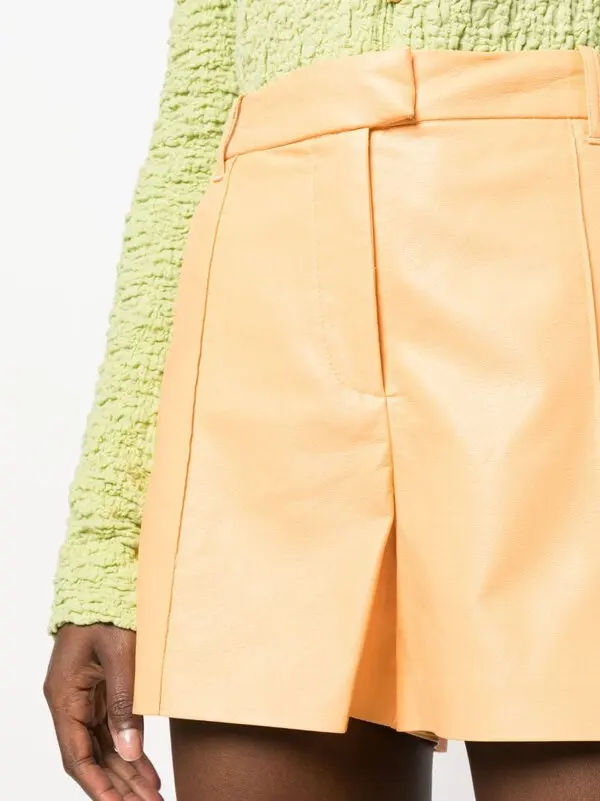 STAND STUDIO Kirsty Faux-leather Shorts - Orange