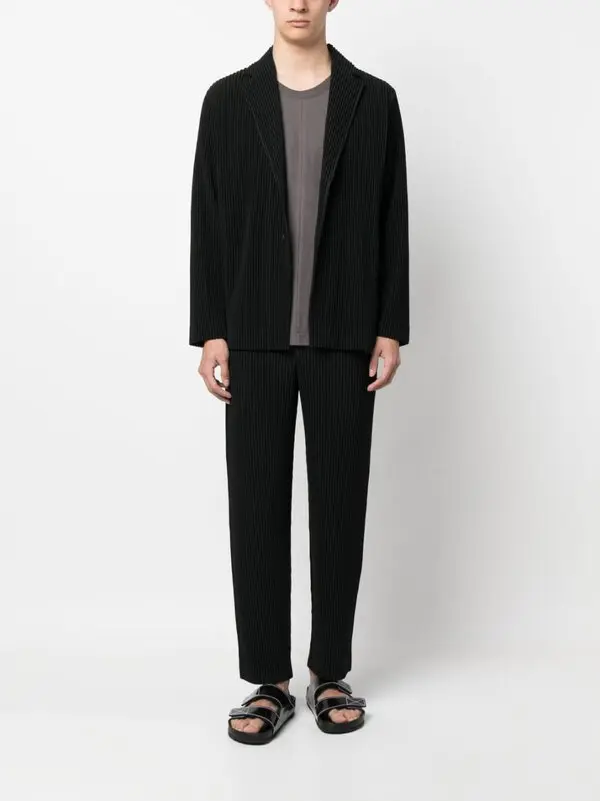 Issey Miyake Plissé Single-breasted Blazer - Black