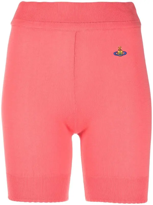 VIVIENNE WESTWOOD Embroidered-logo Ribbed-knit Shorts