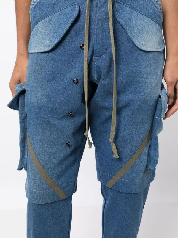 GREG LAUREN Panelled Tapered Jeans