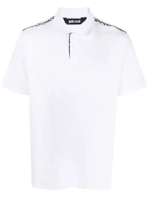 Just Cavalli Animal-print Piqué Polo Shirt - White