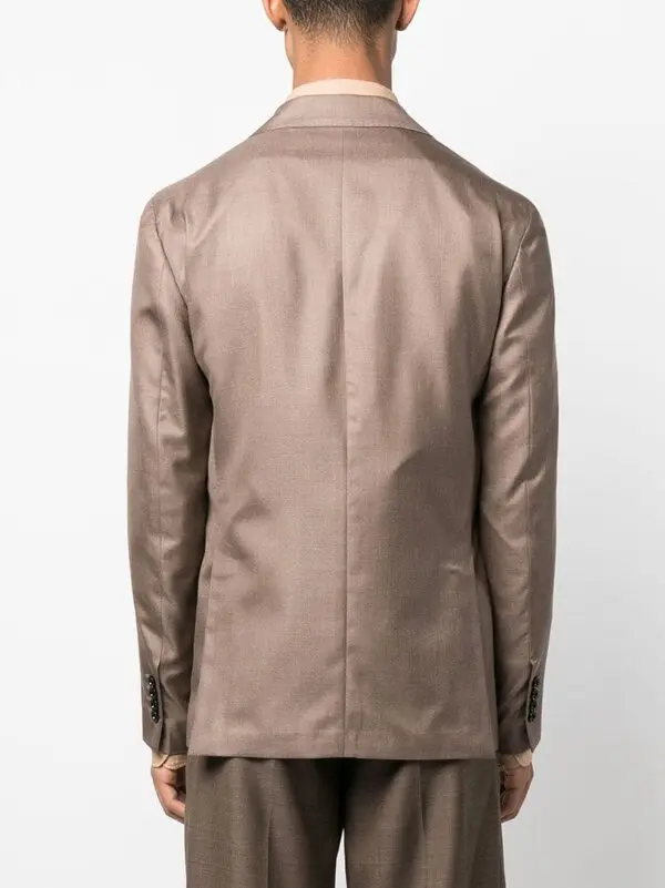 LARDINI Americana Brooch-detail Blazer - Brown